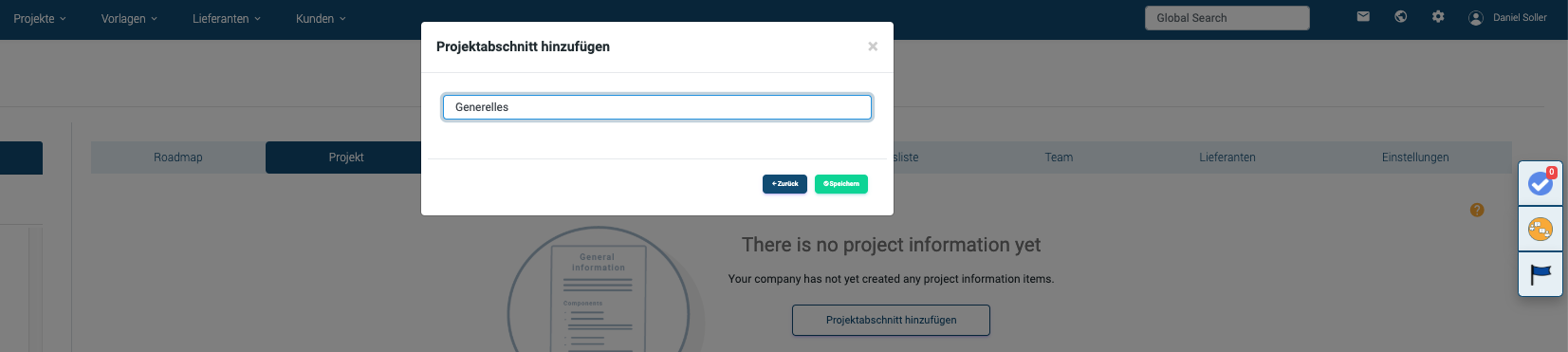 Project Tab – Support English