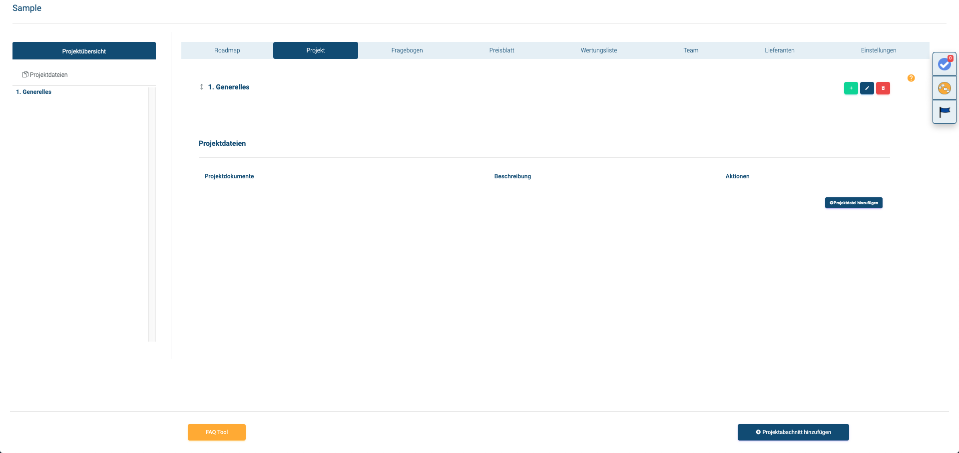 Project Tab – Support English